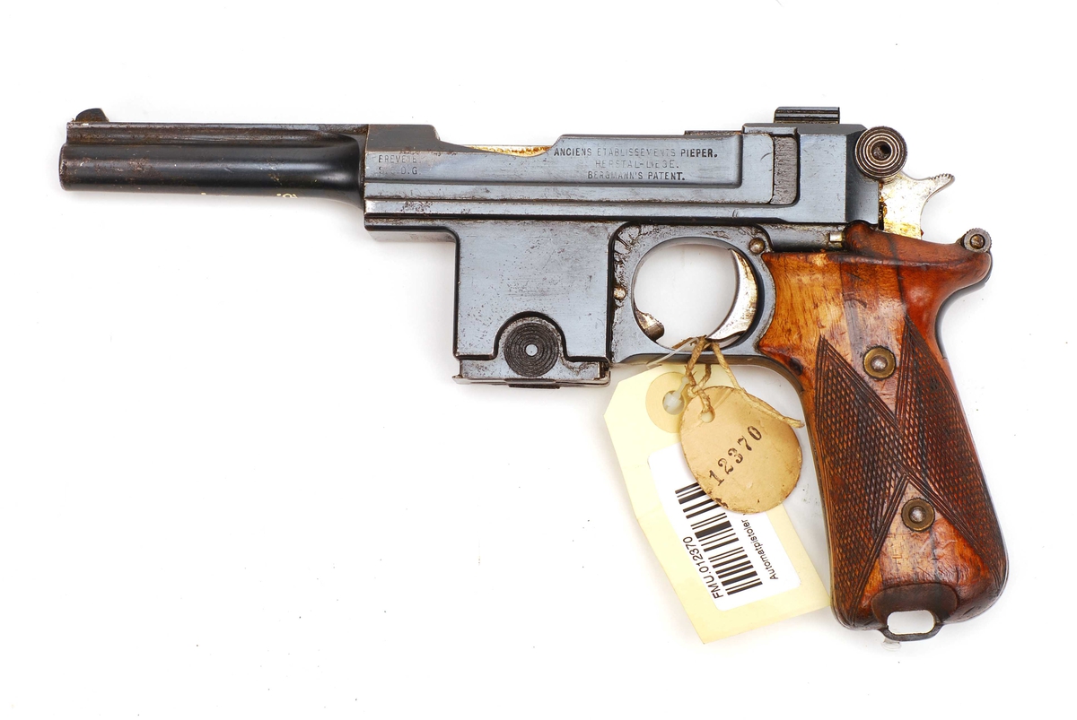 Pistol 9mm largo Bergman Bayard M1910 - Forsvarets museer / DigitaltMuseum